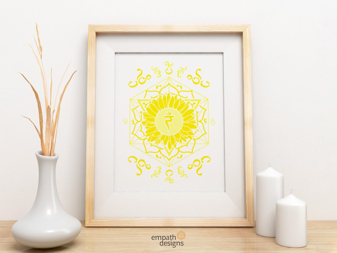 Sunflower (solar Plexus Chakra) - Fine Art Screen Print, Flower Wall ...
