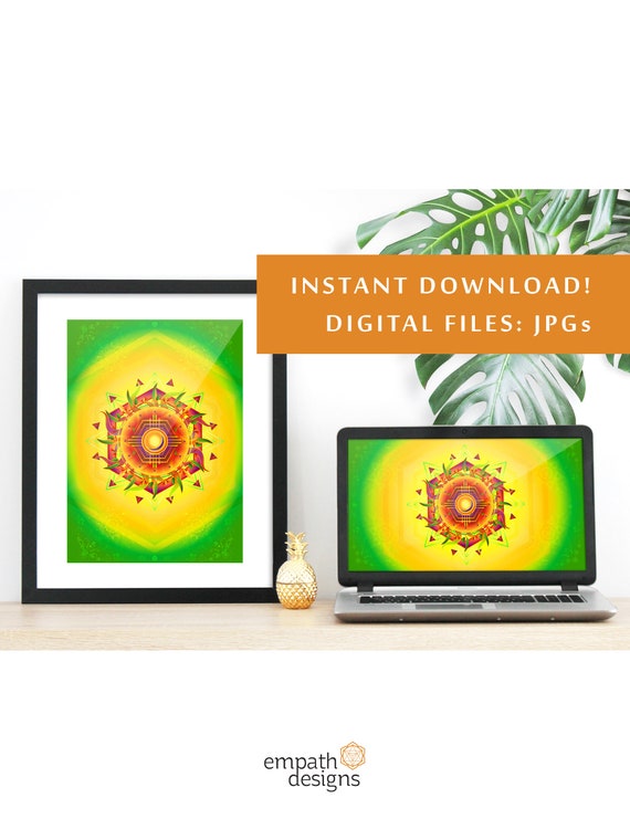 Summer Solstice Printable Mandala Wall Art Phone Laptop - Etsy