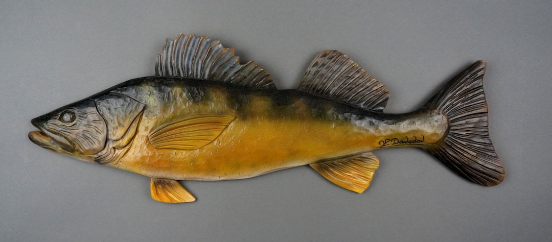 Hand Carved Relief Wooden Fish Walleye by Vladimir Davydov, Best ...