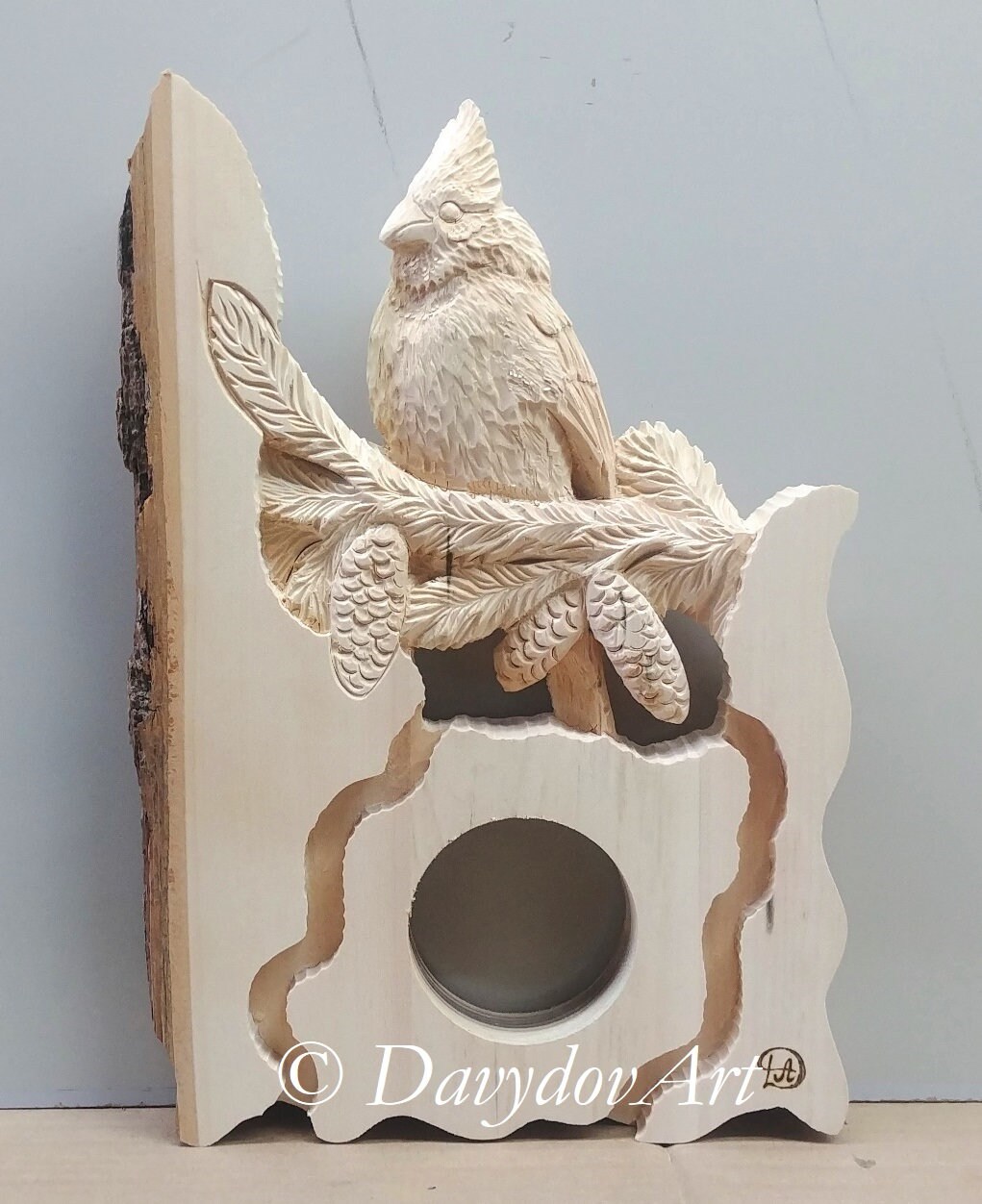 Wooden Realistic Red Cardinal With Clock Gift Hand Carved - Etsy Canada