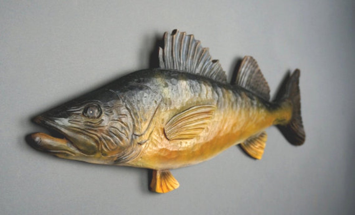 Hand Carved Relief Wooden Fish Walleye by Vladimir Davydov, Best ...