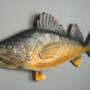 Hand Carved Relief Wooden Fish Walleye by Vladimir Davydov, Best ...