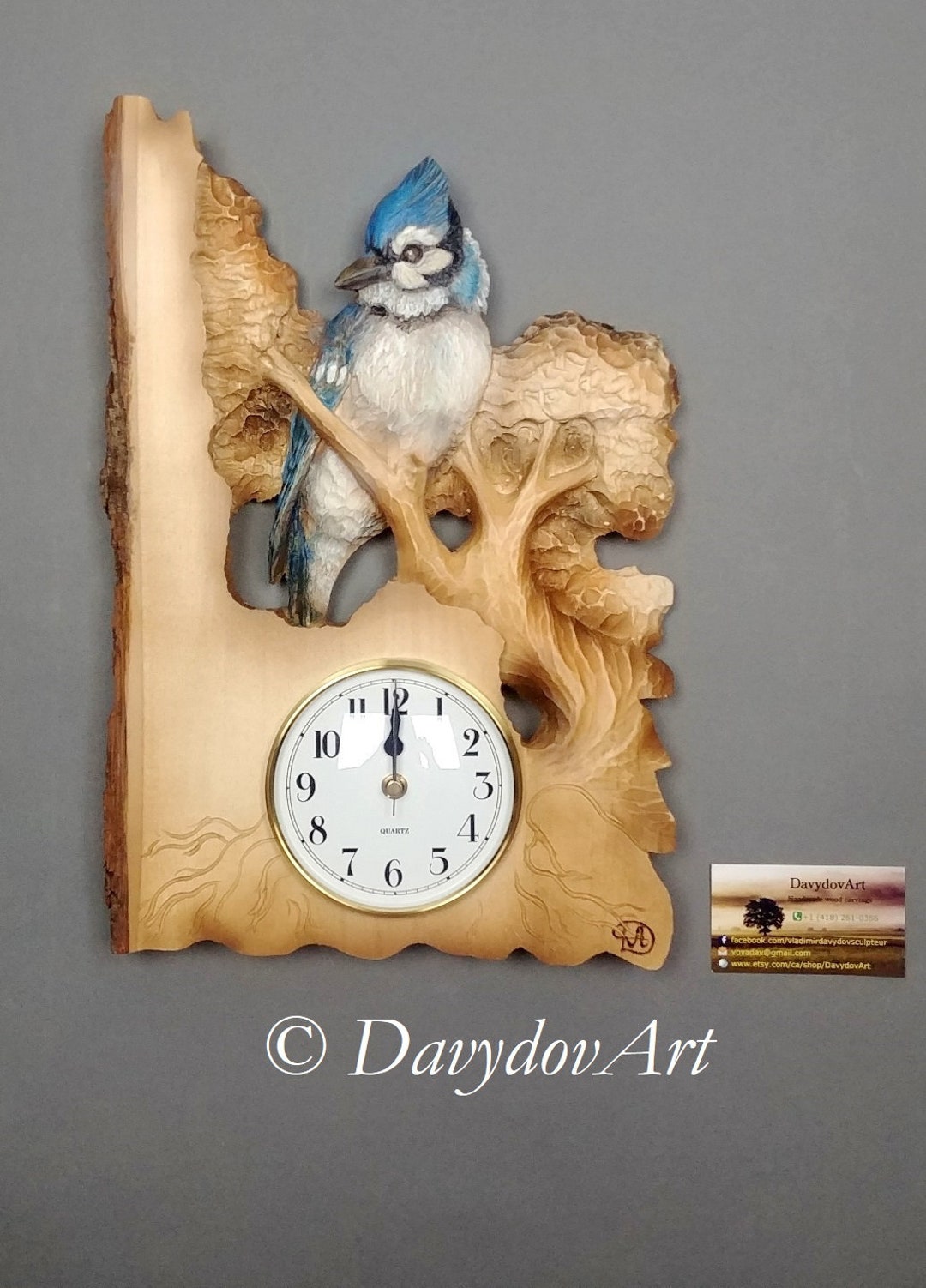 Wooden Blue Jay Hand Carved Realistically Gift With Romantic - Etsy
