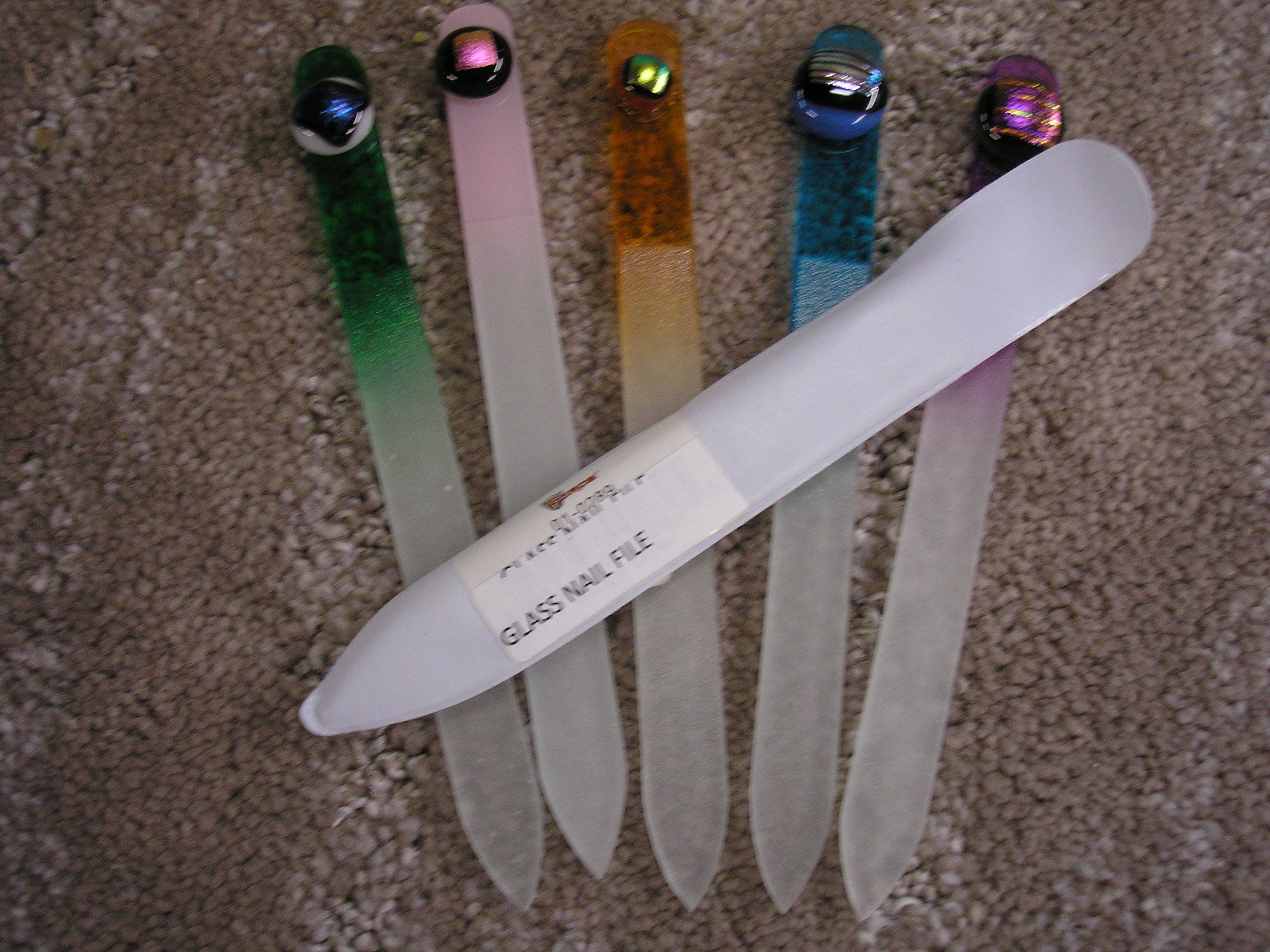 Glass Nail File Set With Fused Glass Accents - Etsy