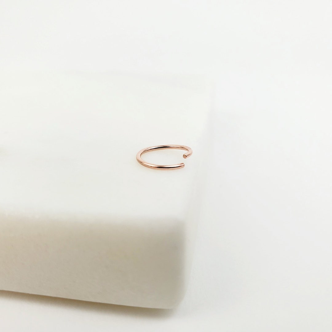 Snug Nose Ring, 10k Solid Gold Nose Hoop, 6mm 7mm 8mm 9mm 20g Hoop 9/32 ...