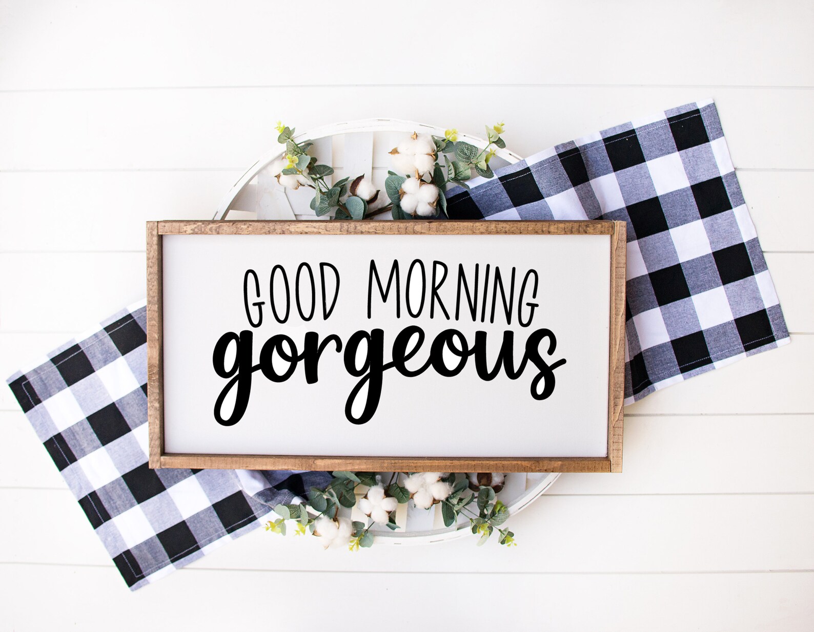 Good Morning Gorgeous Farmhouse Style Bedroom Sign | Etsy