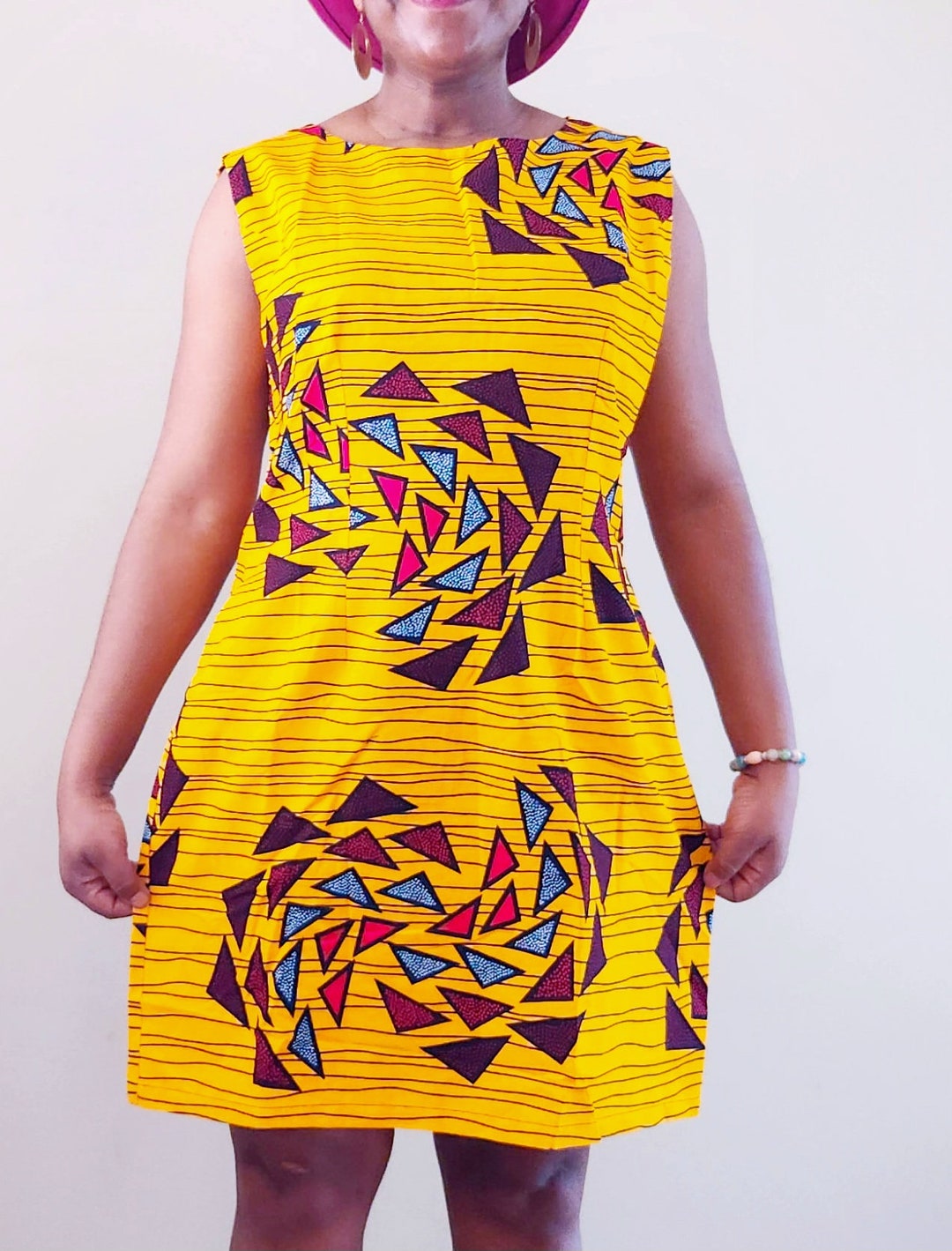 Keke African Dress African Short Dress Ankara Dress / African Yellow ...
