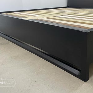 Oxidized Black Walnut Platform Bed With Storage Headboard & Drawers - Etsy