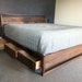Maple & Walnut Platform Bed With Storage Slanted Headboard - Etsy