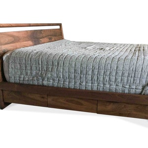 Walnut Platform Bed Solid Walnut Solid Wood Platform Bed - Etsy
