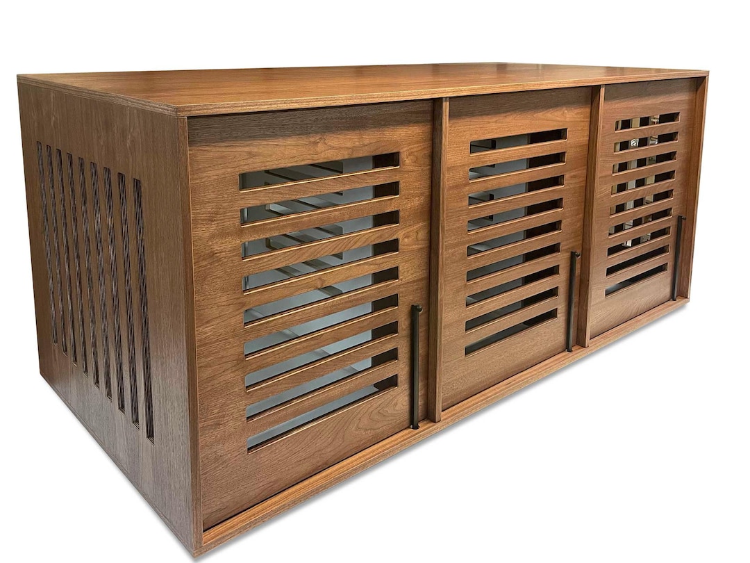Handcrafted Triple Dog Crate Credenza: Sustainable Kennel Side Table ...