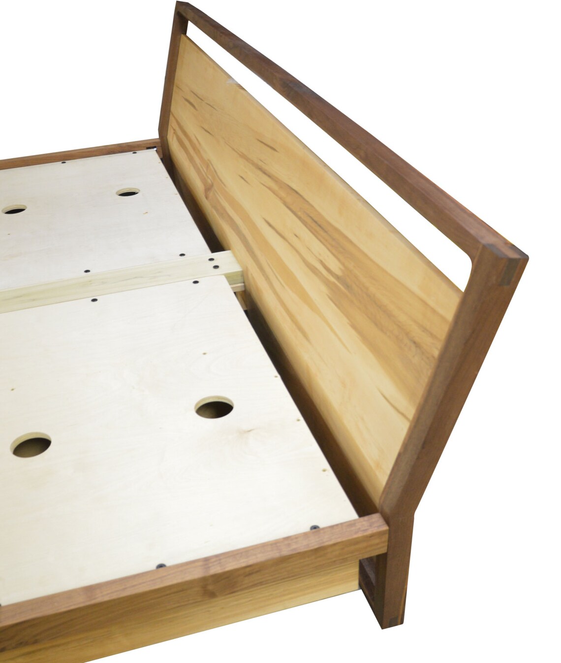 Walnut and Figured Maple Storage Bed Platform Bed Slanted - Etsy Canada