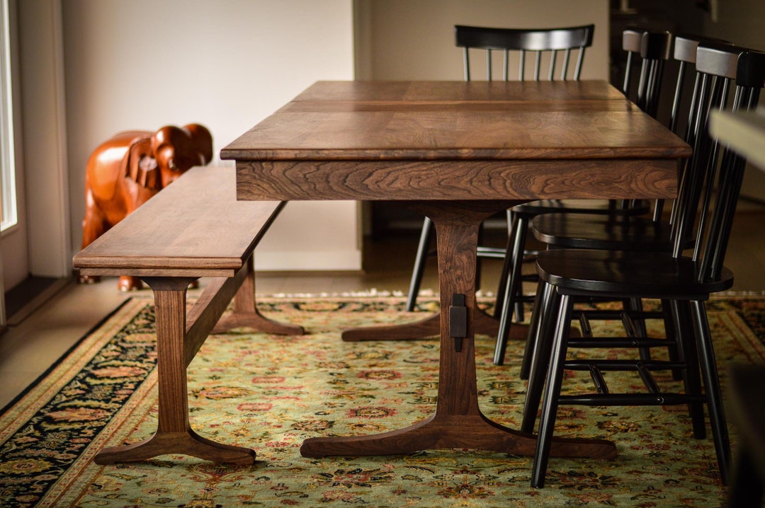 Walnut Trestle Table Extendable Extension Table | "porter" | Solid ...