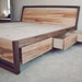 Walnut and Figured Maple Storage Bed Platform Bed Slanted - Etsy Canada
