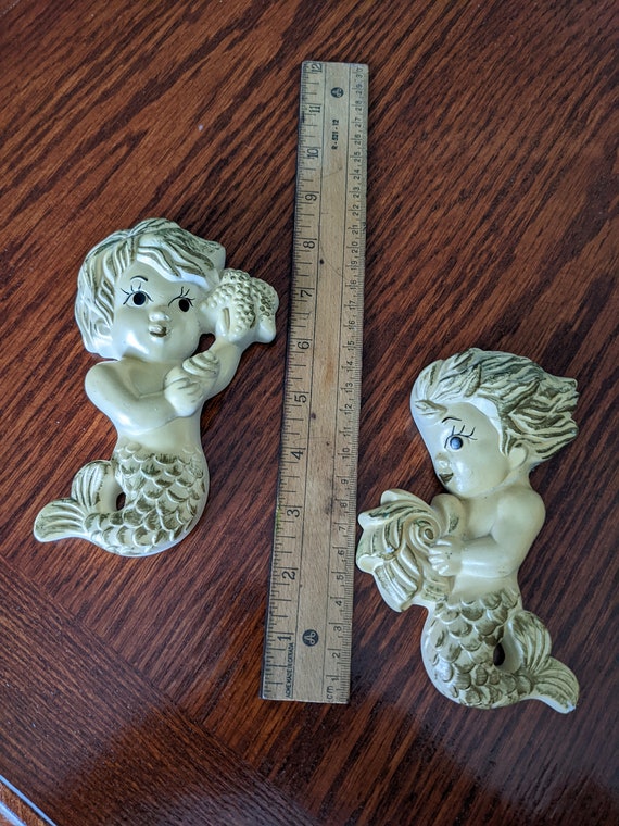 Vintage 1968 Miller Studio Chalkware Mermen Wall Hanging - Etsy