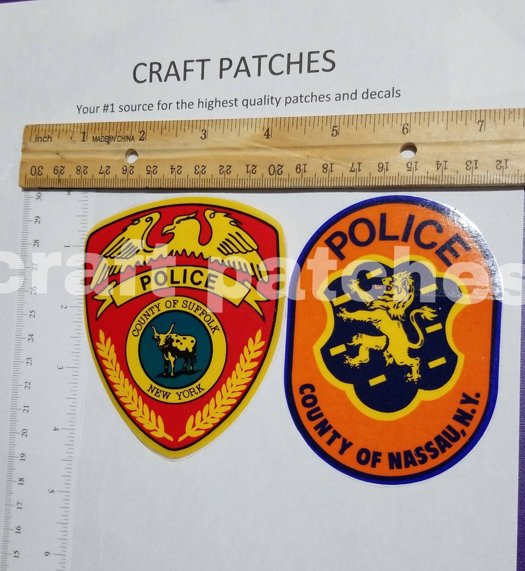 2 Long Island NY Decals Nassau County and Suffolk County Police. Inside ...