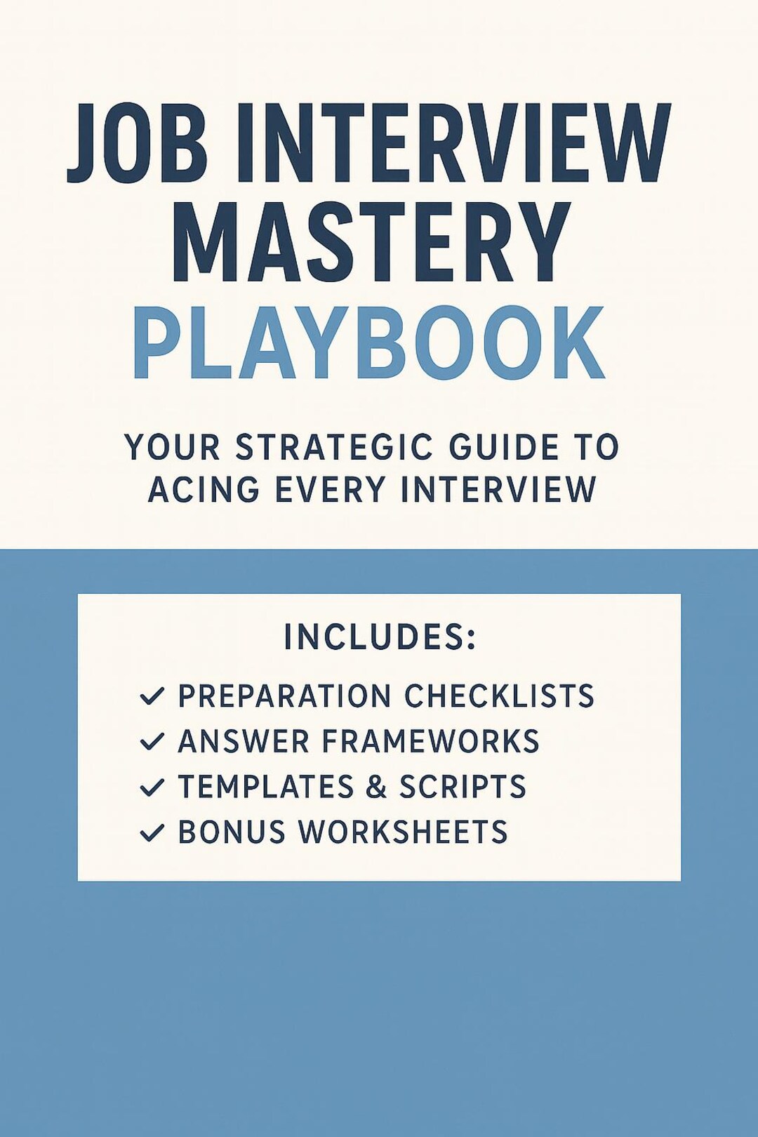 Job Interview Mastery Playbook: Ace the Interview Workbook (digital ...