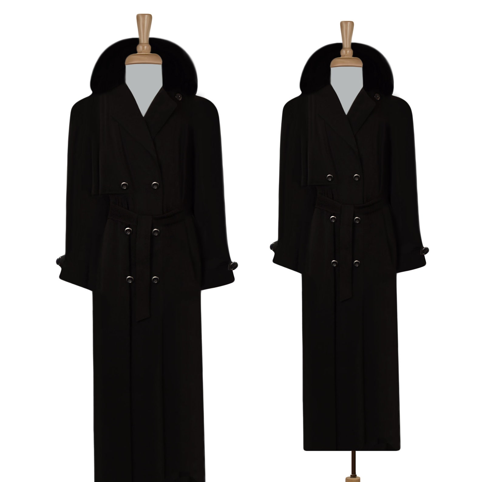 Womens Black Coat Long Black Coat Trench Coat Winter Coat - Etsy