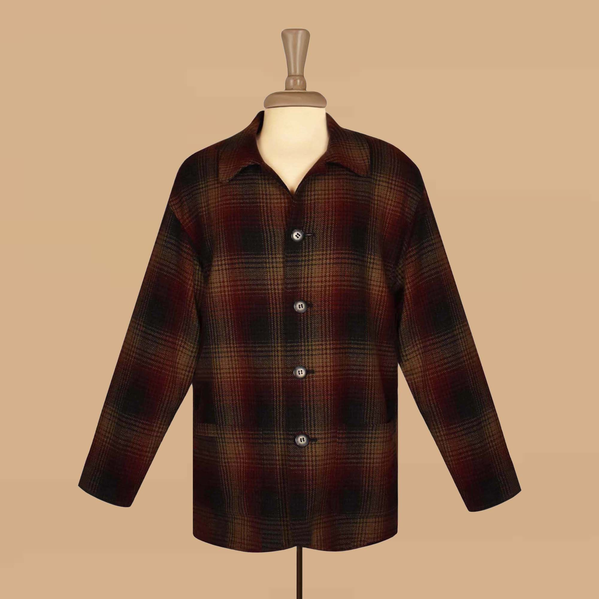 Vintage White Stag Jacket- Plaid Shirt Jacket Women- Plaid Wool Shirt ...