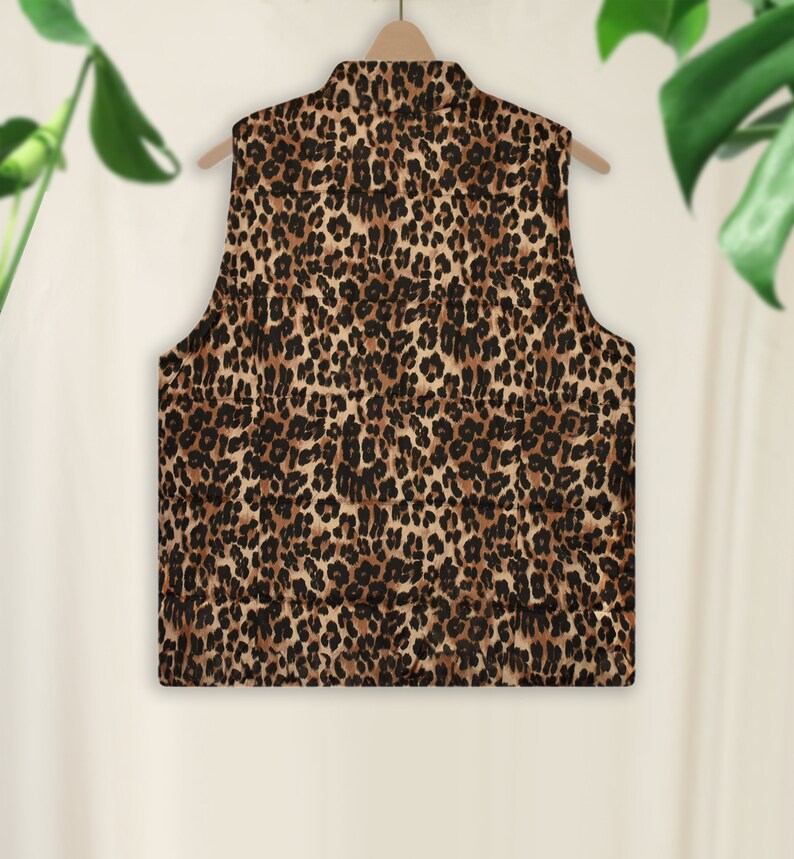 Women's Vest- Plus Size Vest- Leopard Print Vest- Puffer Vest- 3X Women ...