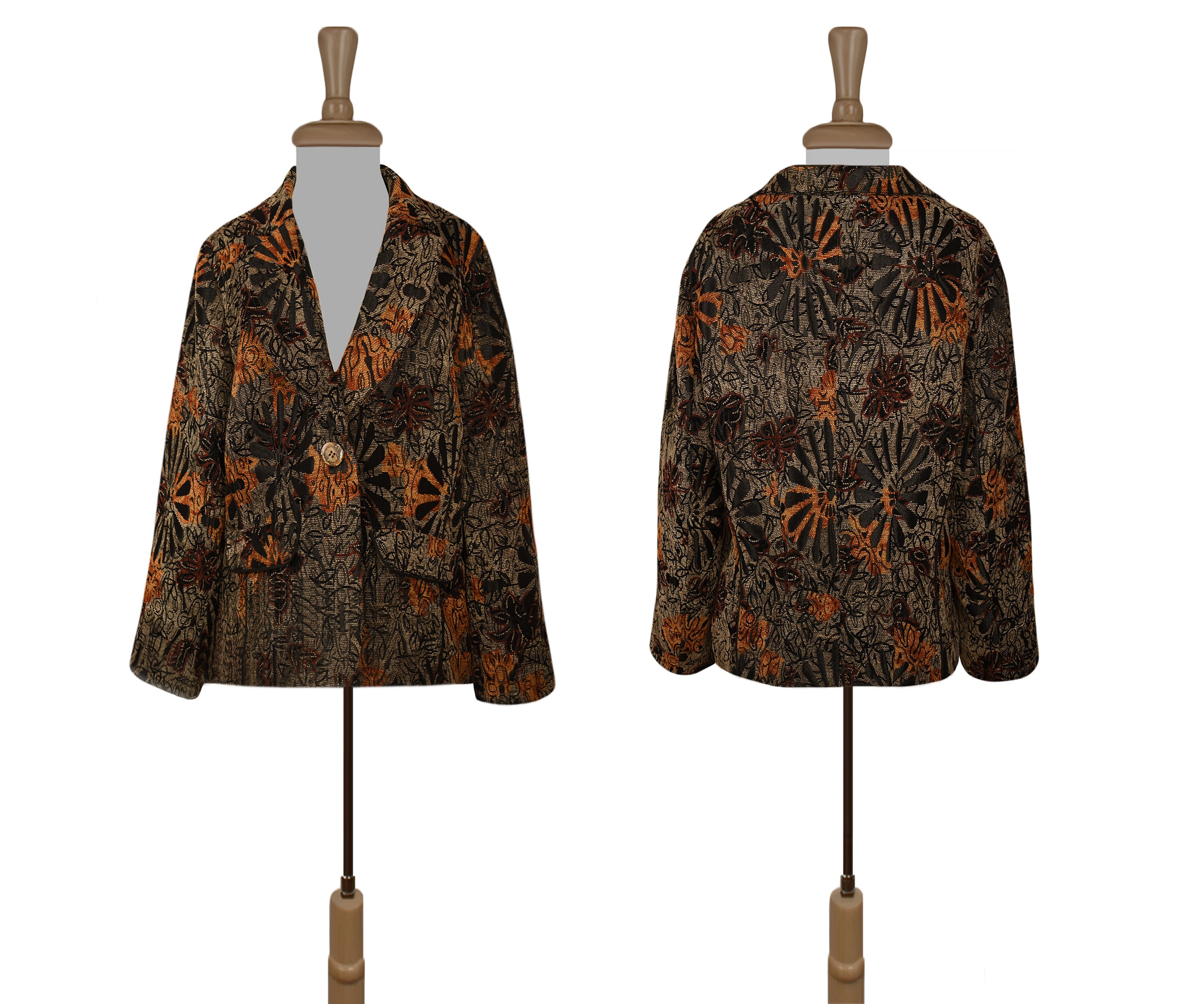 Tapestry Jacket- Tapestry Coat- Vintage Tapestry Jacket- Carpet Coat ...