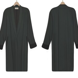 Vintage Duster Coat- Linen Duster Coat- Long Duster Coat- Green Coat ...