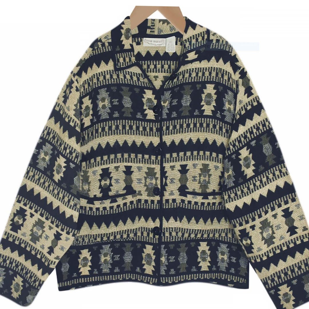 Vintage Jane Ashley Jacket- Womens Tapestry Jacket- Tribal Indian ...