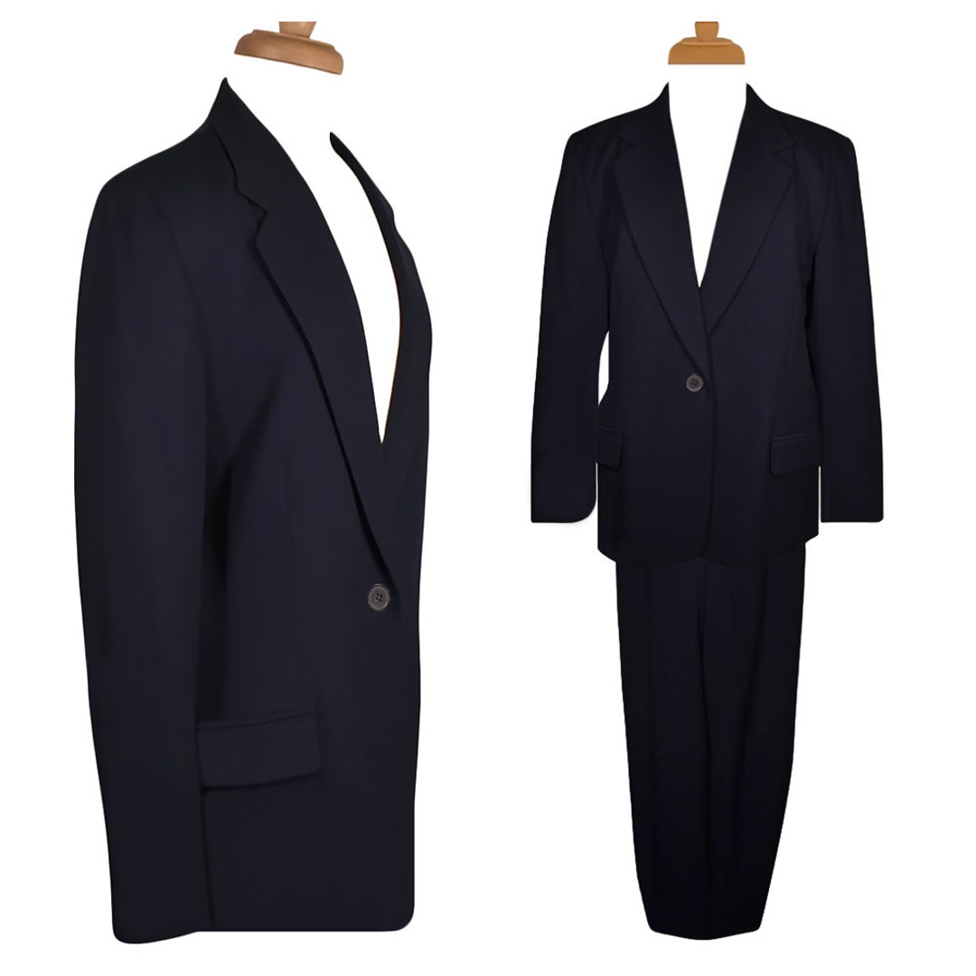 Wool Pantsuit- Navy Blue Pantsuit- Pendleton Pantsuit- Womens Pant Suit ...