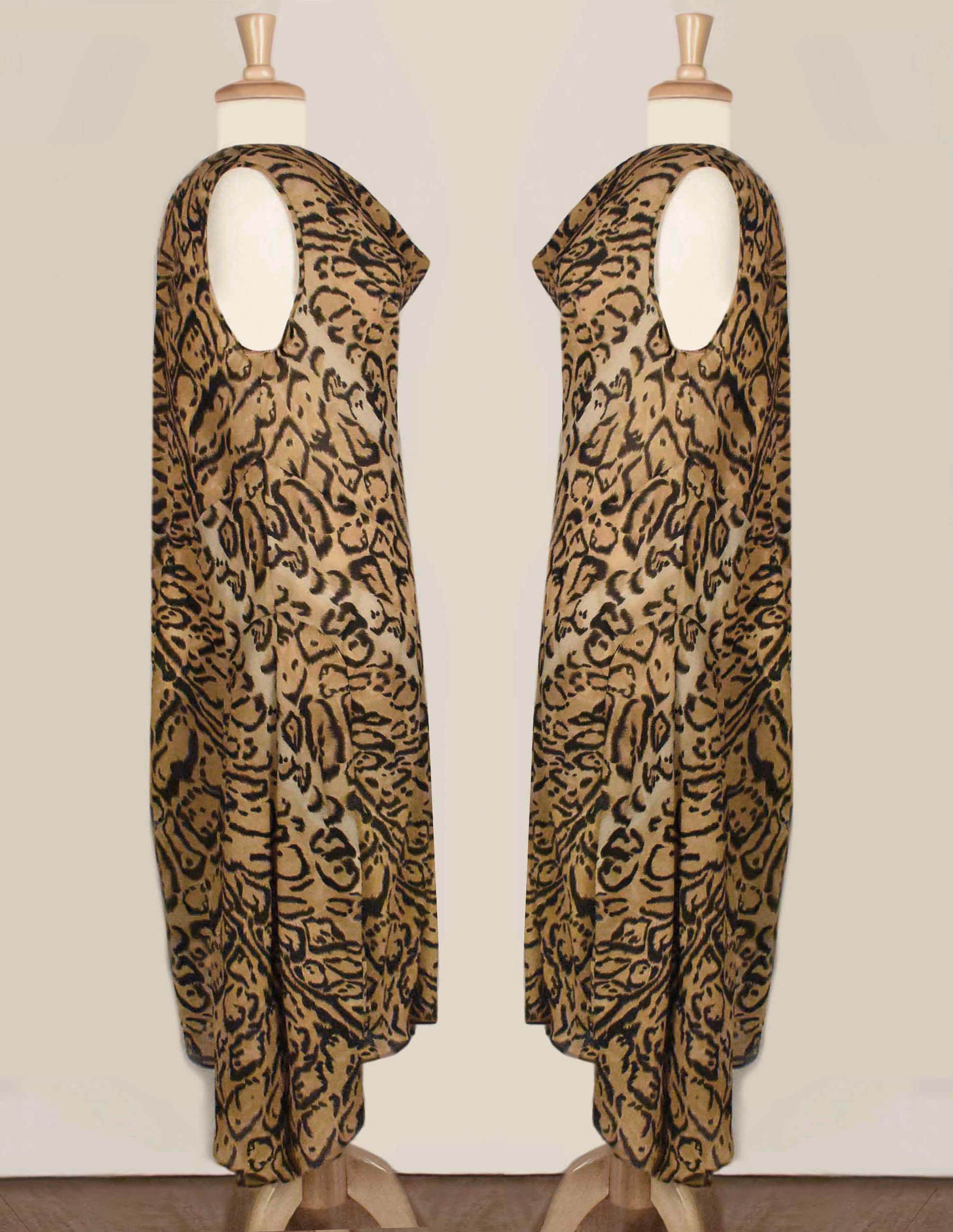 Womens Long Leopard Dress- Cheetah Print Summer Dress- Cowl Neck ...