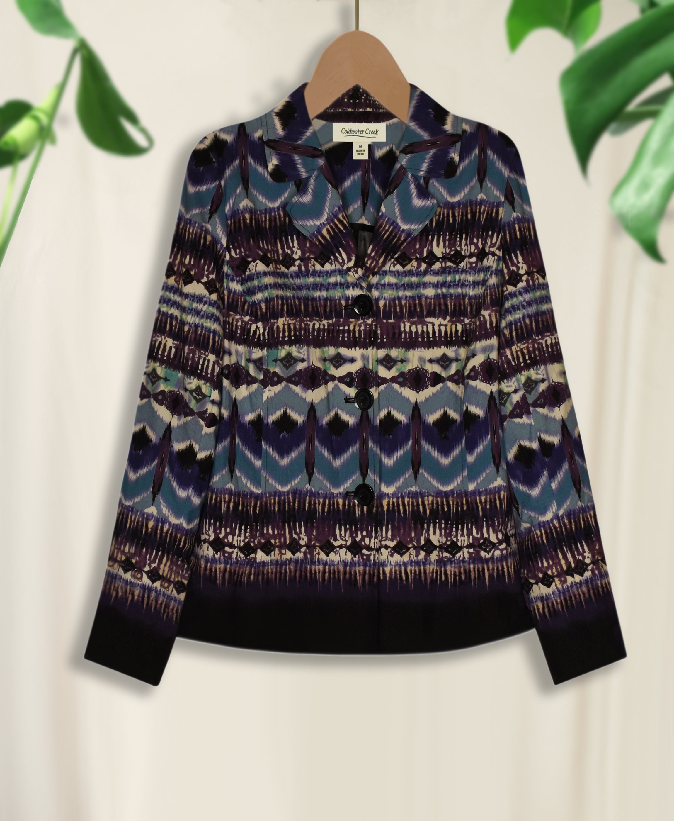 Coldwater Creek Jacket- Indian Jacket- Tribal Coat- Tribal Print Jacket ...