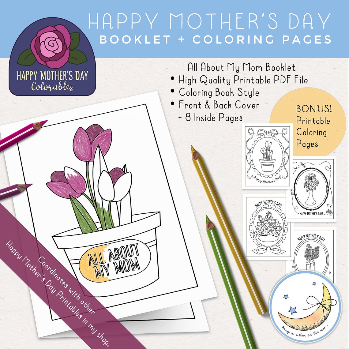 Mother's Day Booklet Printable All About My Mom - Etsy