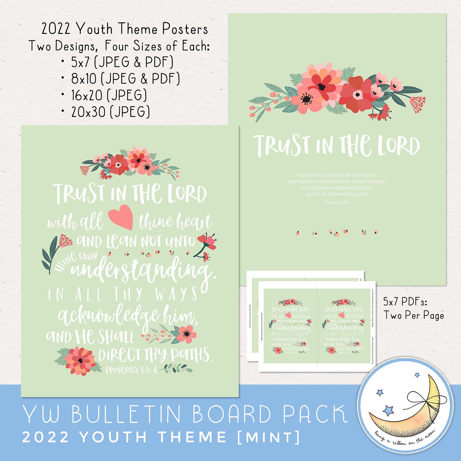 Trust in the Lord Bulletin Board Pack for LDS Young Women - Etsy