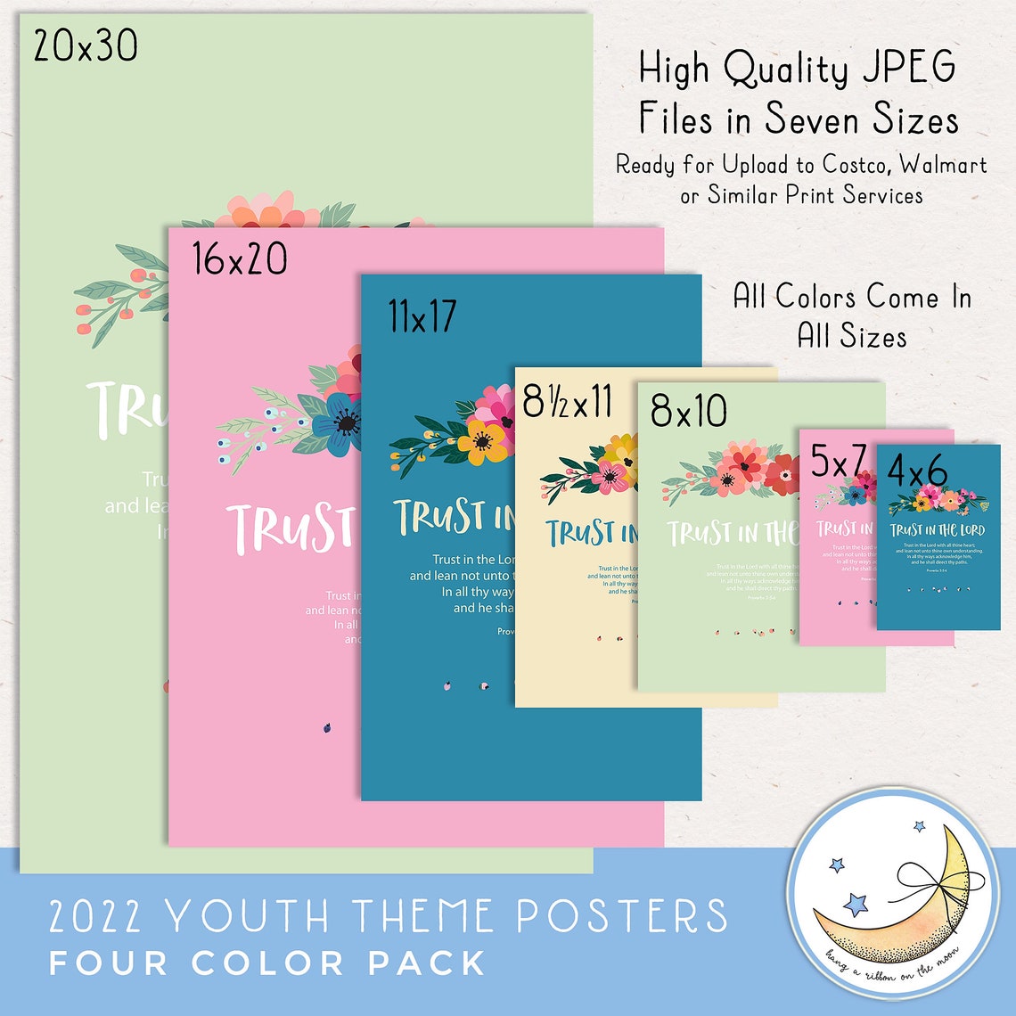 2022 Trust in the Lord LDS Youth Theme Posters: Four Colors, Eight ...