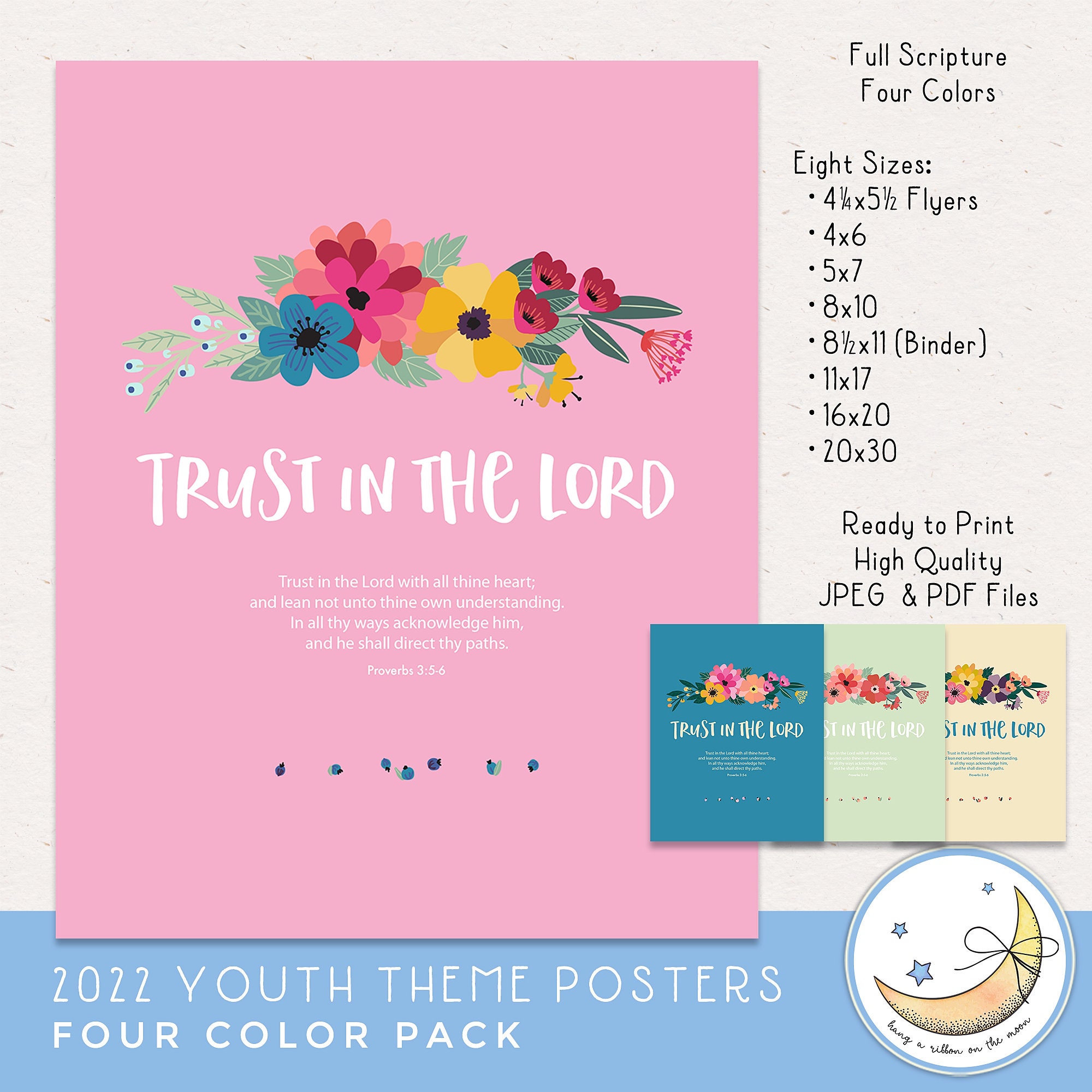 2022 Trust in the Lord LDS Youth Theme Posters: Four Colors, Eight ...