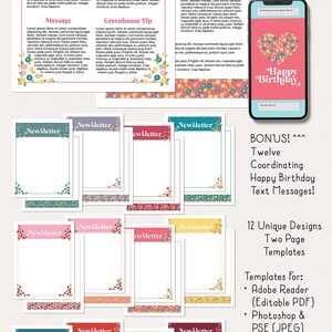 Newsletter Editable Templates 12 Months: Adobe Reader, PS, PSE, Canva ...