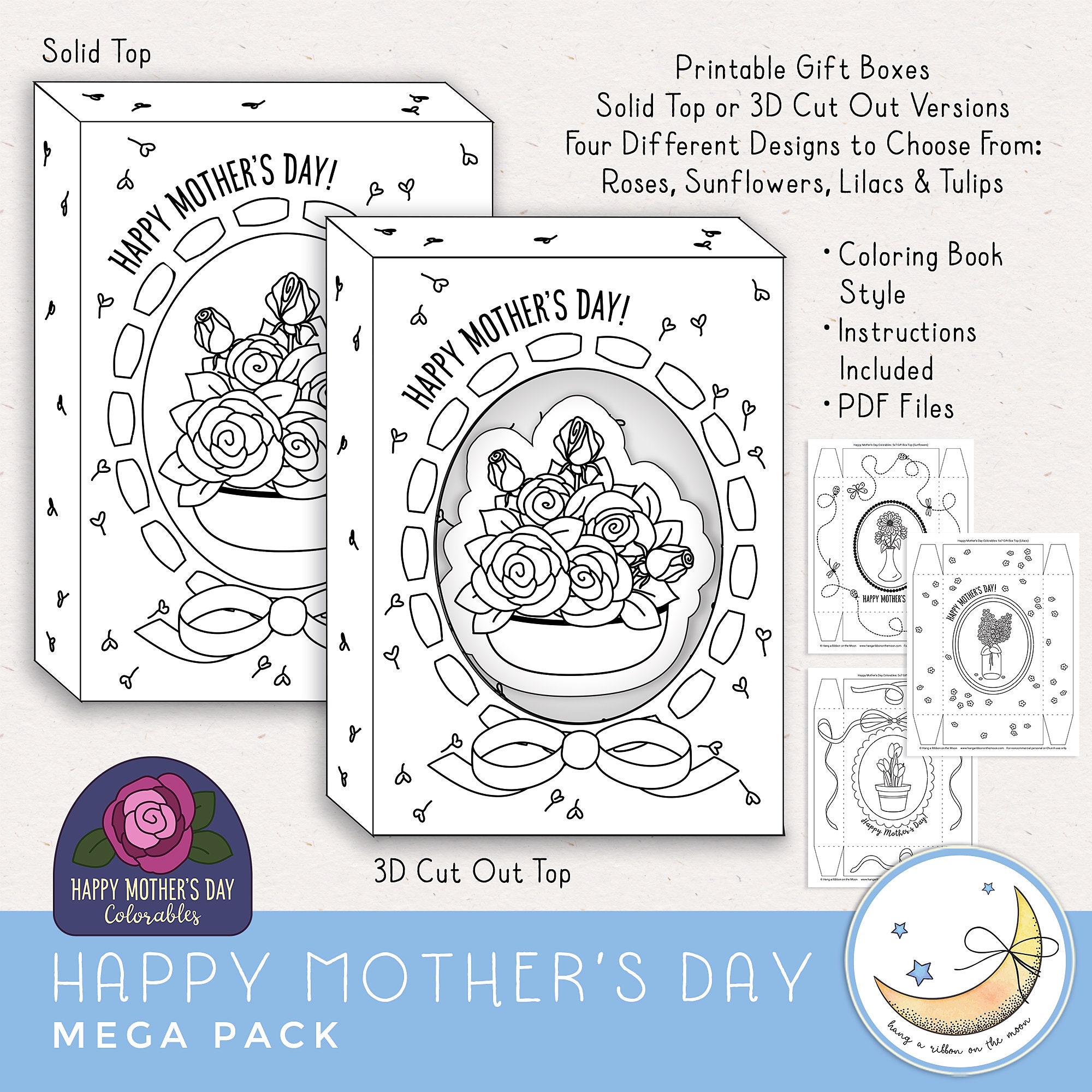 Mother's Day Printable Mega Pack: Booklet Gift Boxes | Etsy