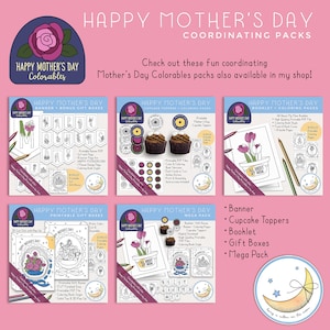 Mother's Day Printable Mega Pack: Booklet, Gift Boxes, Banner, Coloring ...