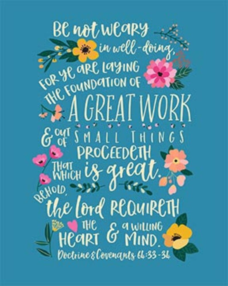 2021 LDS Youth Theme A Great Work Posters: Four Colors, Eight Printable ...