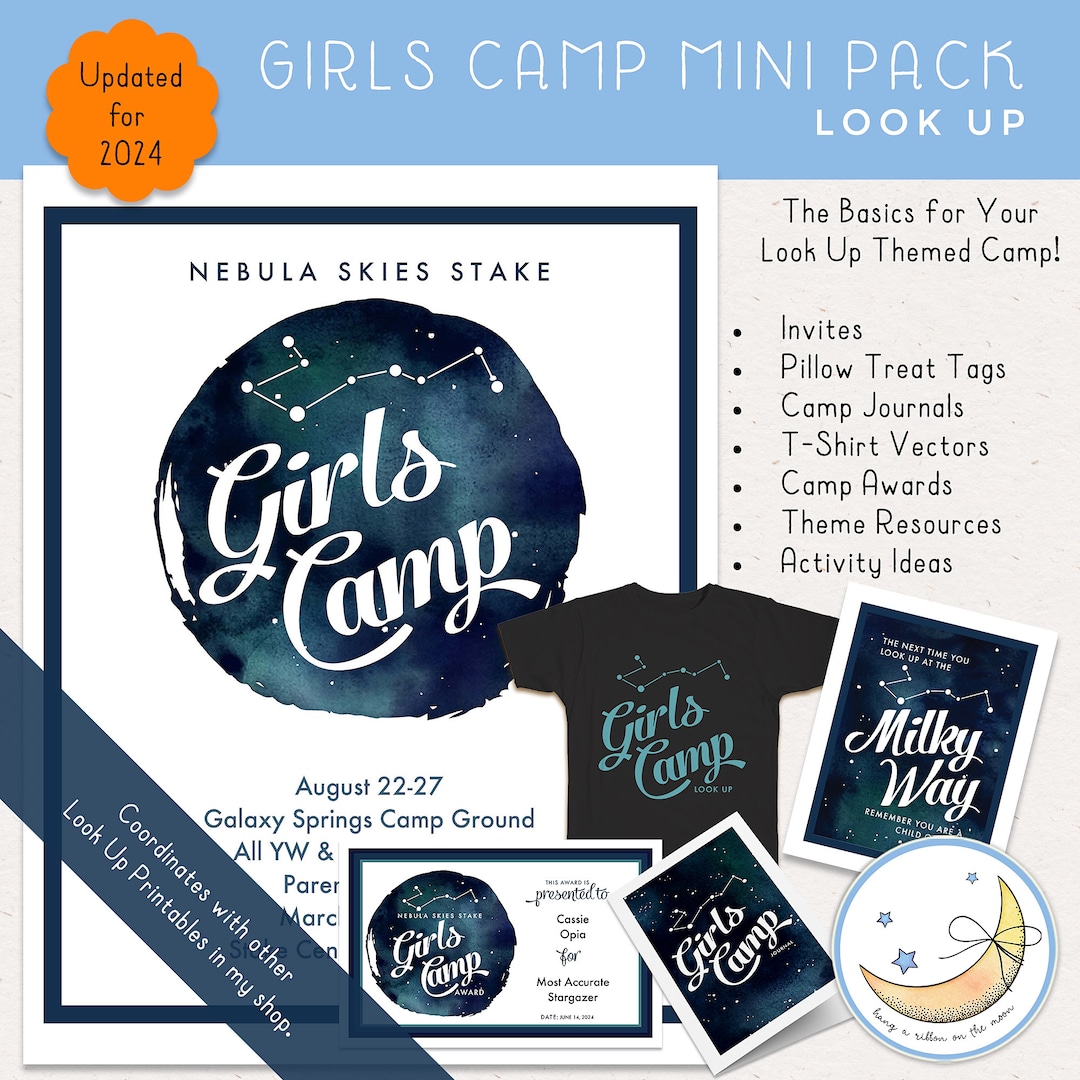 LDS Girls Young Women Camp Mini Pack: Look Up, Invitations, Posters, T ...