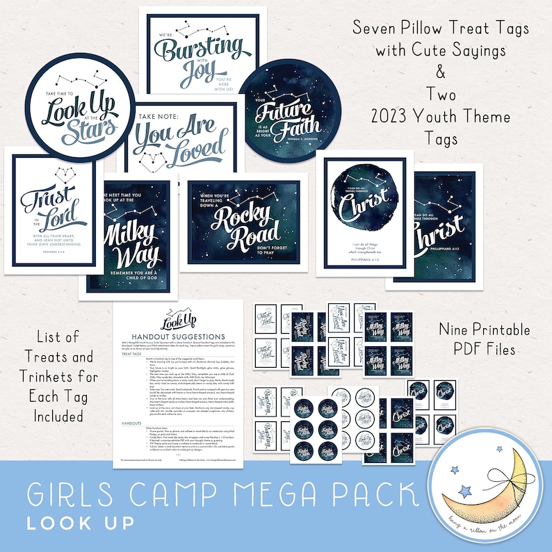 LDS Girls Camp Mega Pack, Look Up, Posters, Tags, Journals, T Shirt ...