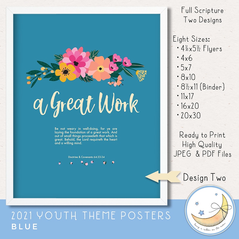 2021 LDS Youth Theme A Great Work Posters: 4.25x5.5 4x6 5x7 | Etsy