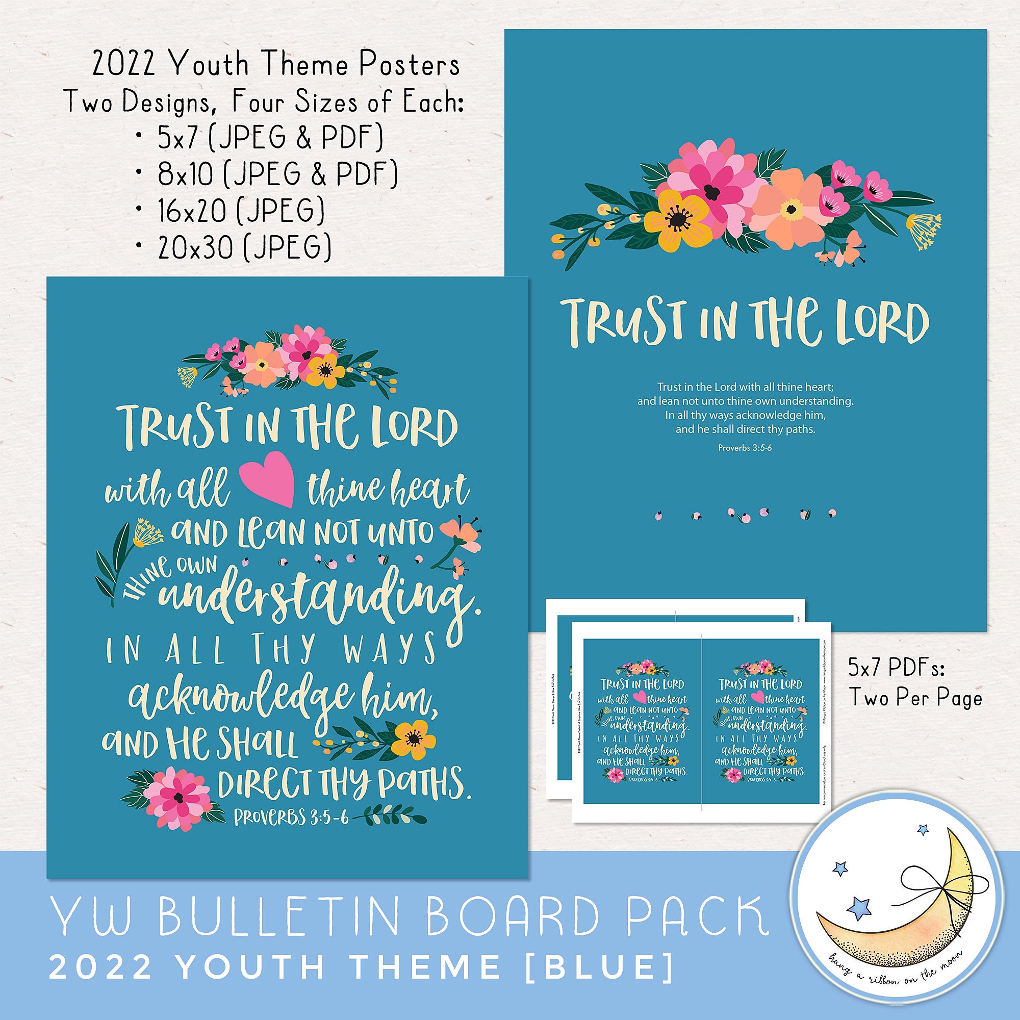2022 Trust in the Lord Bulletin Board Pack, LDS Young Women Youth Theme ...