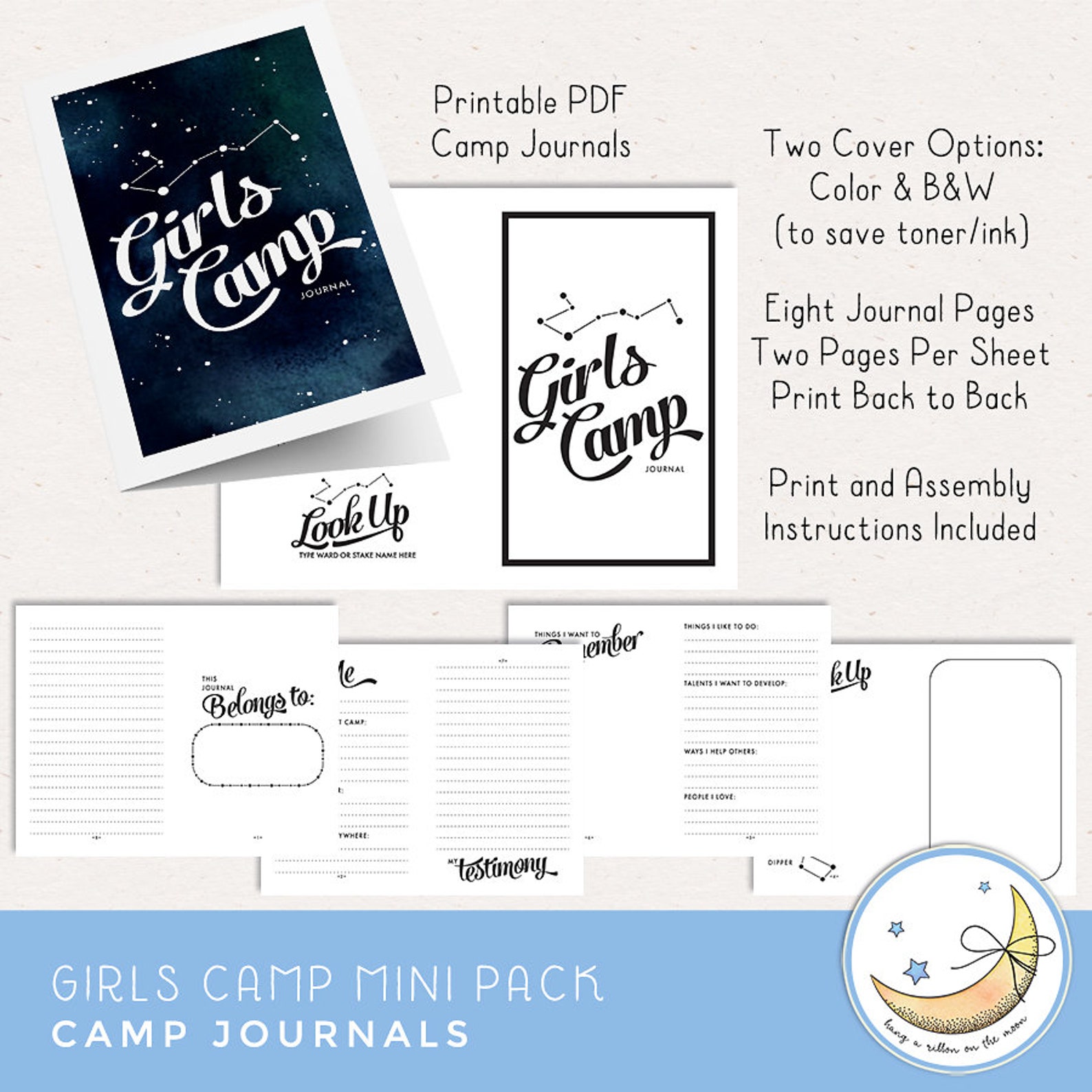 LDS Girls Young Women Camp Mini Pack: Look Up Trust in the - Etsy