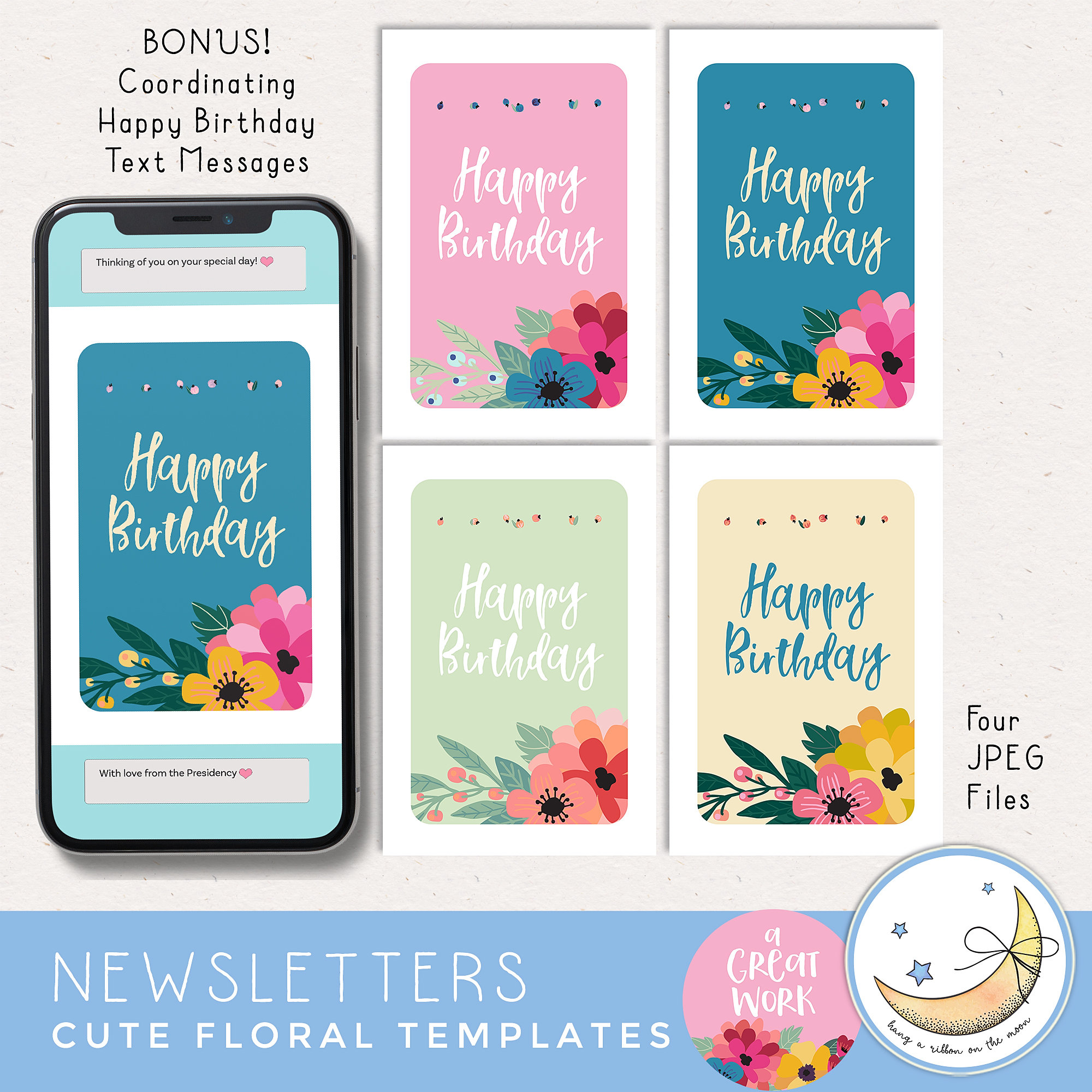 Editable Newsletter Templates, PDF, JPEG & MS Word Templates, Floral ...
