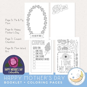 Mother's Day Booklet, Printable, All About My Mom, Coloring Book Style ...