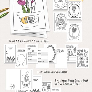 Mother's Day Booklet, Printable, All About My Mom, Coloring Book Style ...
