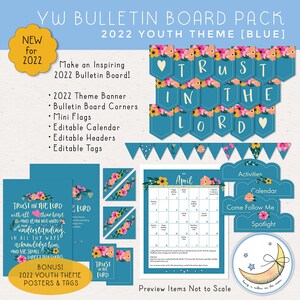 2022 Trust in the Lord Bulletin Board Pack, LDS Young Women Youth Theme ...