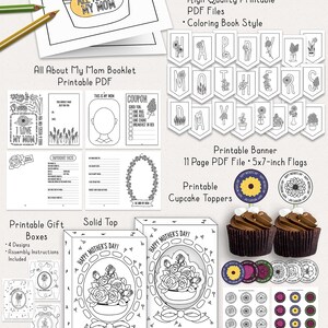 Mother's Day Printable Mega Pack: Booklet, Gift Boxes, Banner, Coloring ...