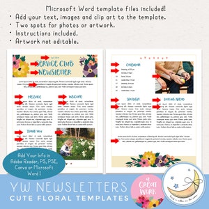 Editable Newsletter Templates, PDF, JPEG & MS Word Templates, Floral ...