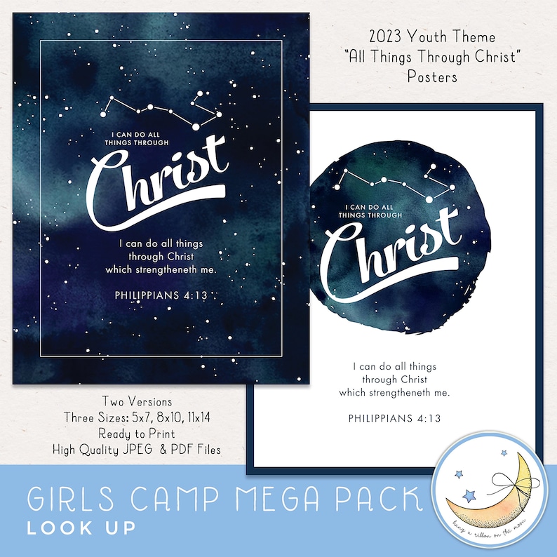 LDS Girls Camp Mega Pack, Look Up, Posters, Tags, Journals, T Shirt ...